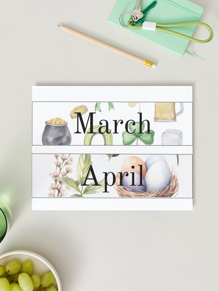 Months of the Year Printable Cards, Water Color Themed, Pocket Chart ...