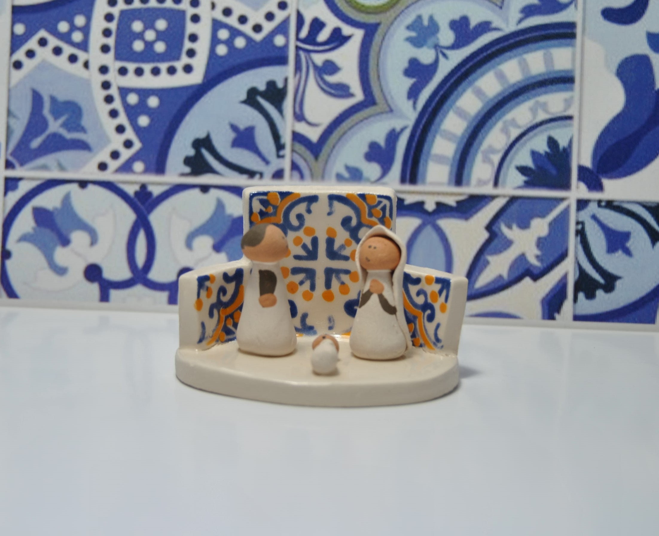Mini Nativity Scene, Ceramic, Gift, Tile, Collection Handmade Christmas ...