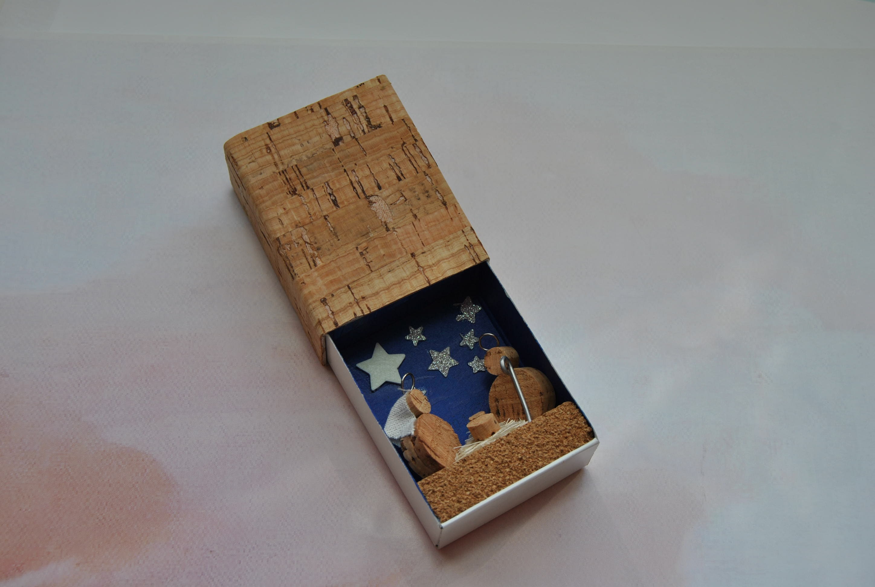 Cork Nativity Scene, Matches Box, Gift, Collection Handmade Christmas ...