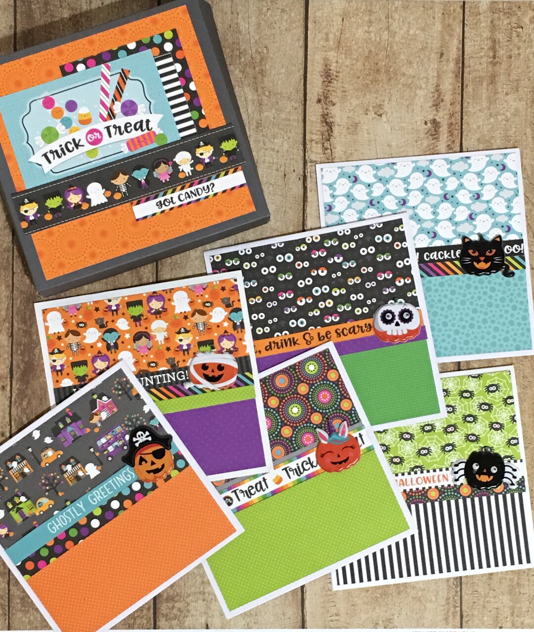Halloween Card Set W/box - Etsy