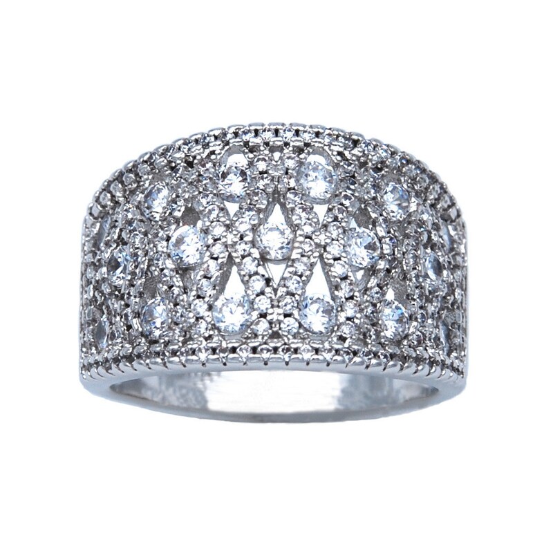 Wide Diamond Ring - Etsy