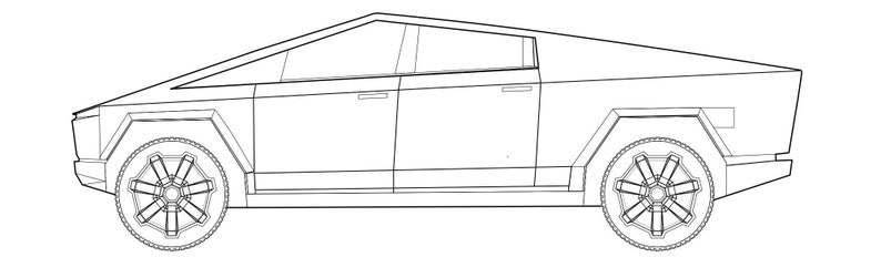 Tesla Cybertruck, Lines, Fan Art - Etsy