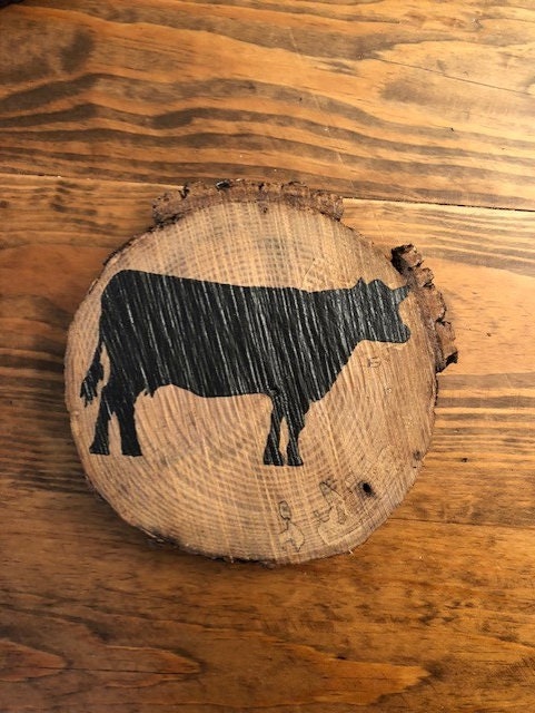 Rustic Wood Slab Signs - Farmhouse Inspired - Cow, Pig, Chicken - Etsy