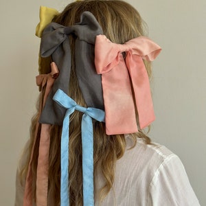 Pink Silk Hair Bow, Classic Hair Bow, Coquette, Balletcore, Hair Ribbon ...