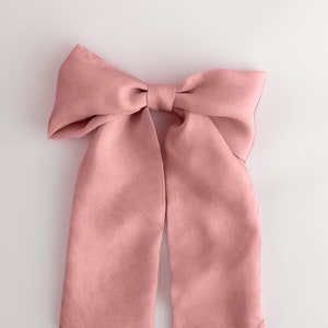 Pink Silk Hair Bow, Classic Hair Bow, Coquette, Balletcore, Hair Ribbon ...