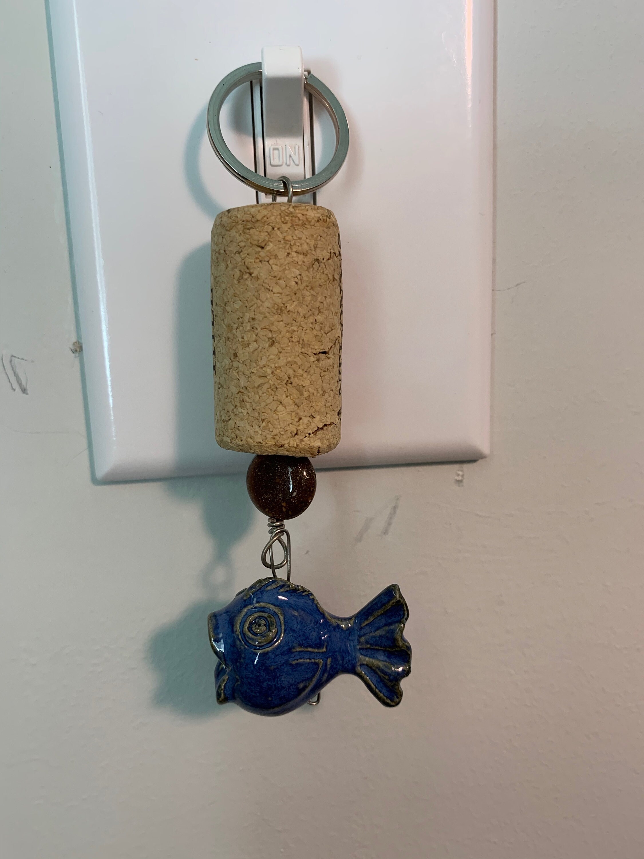 1 Blue Porcelain Fish Floating Key Chain - Etsy Denmark