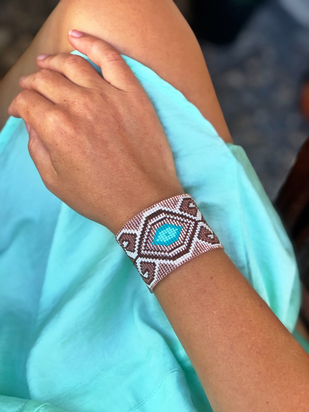 Joyería Maya, Pulseras con Cuentas Miyuki para Mujer, Diseño Azteca ...