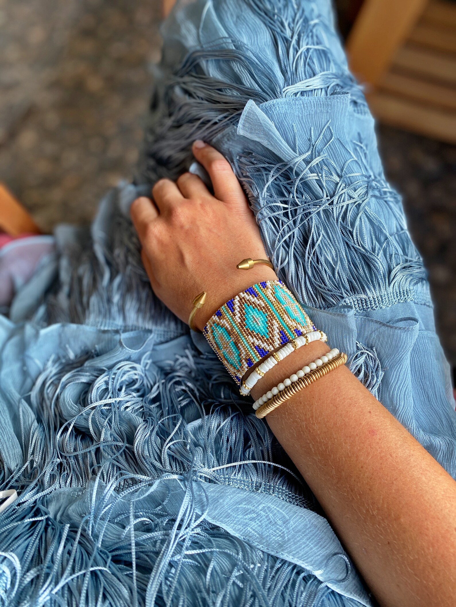 Mayan Miyuki Cuff Bracelet, Handwoven Aztec Tribal Jewelry - Etsy