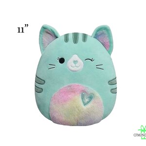 Personalized Squishmallow Corinna Cat 11 Valentines Day Gift, Green Cat ...