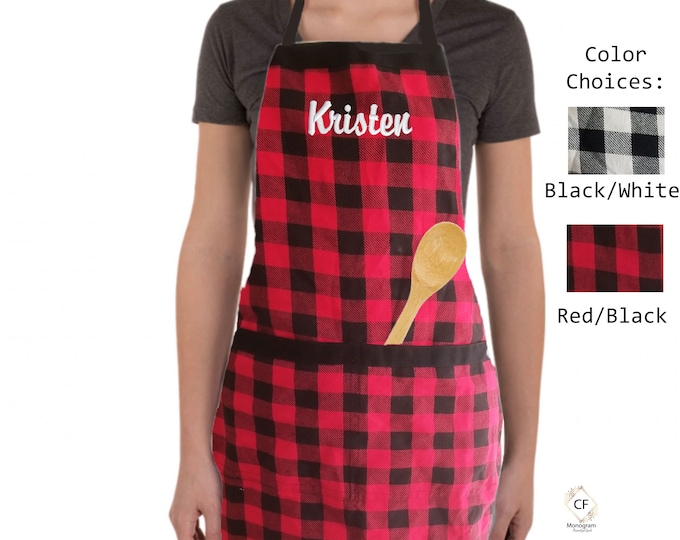 Personalized Buffalo Plaid Apron - Etsy