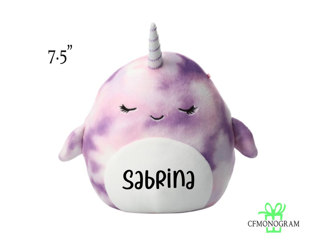 Personalized Squishmallow Nabila Narwhal 8 Inch, Squishable Plush, Christmas Gift for Kid ...