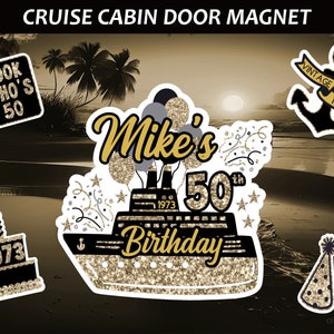 Personalized 50th Birthday Cruise Door Magnets - Etsy