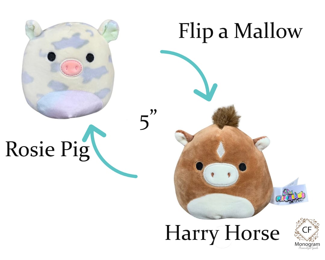 Personalized Squishmallow Flip a Mallow Rosie Pig Harry Horse 5 Inch ...