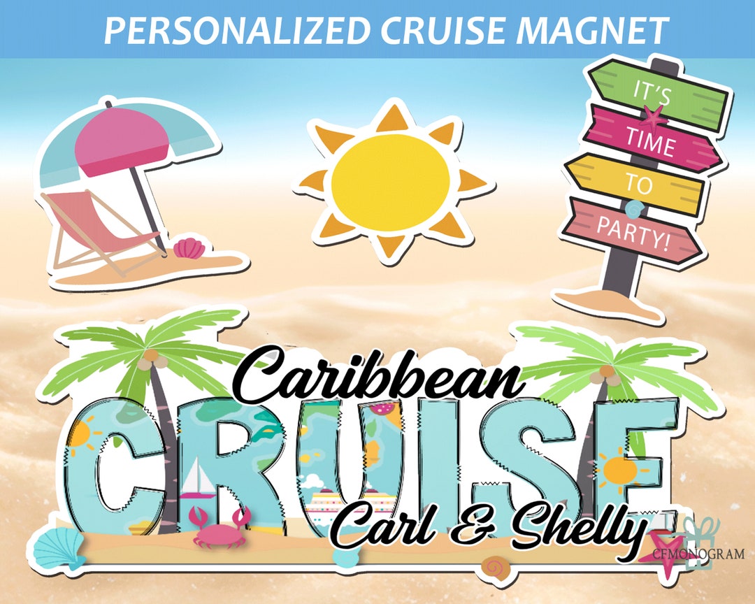 Personalized Cruise Door Magnet, Cruise Destination Magnet, Caribbean ...