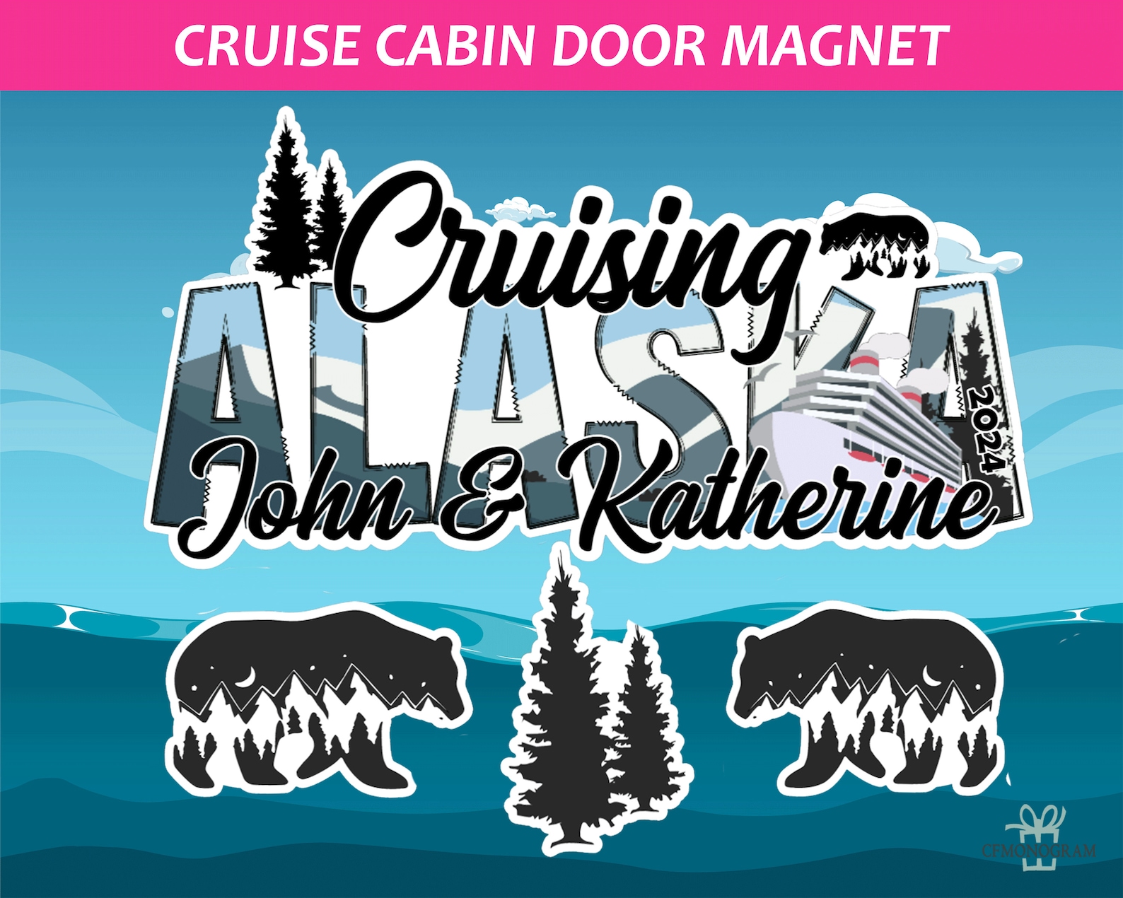 Personalized Alaska Cruise Door Magnets/ Alaska Cruise Magnet/ Alaska ...