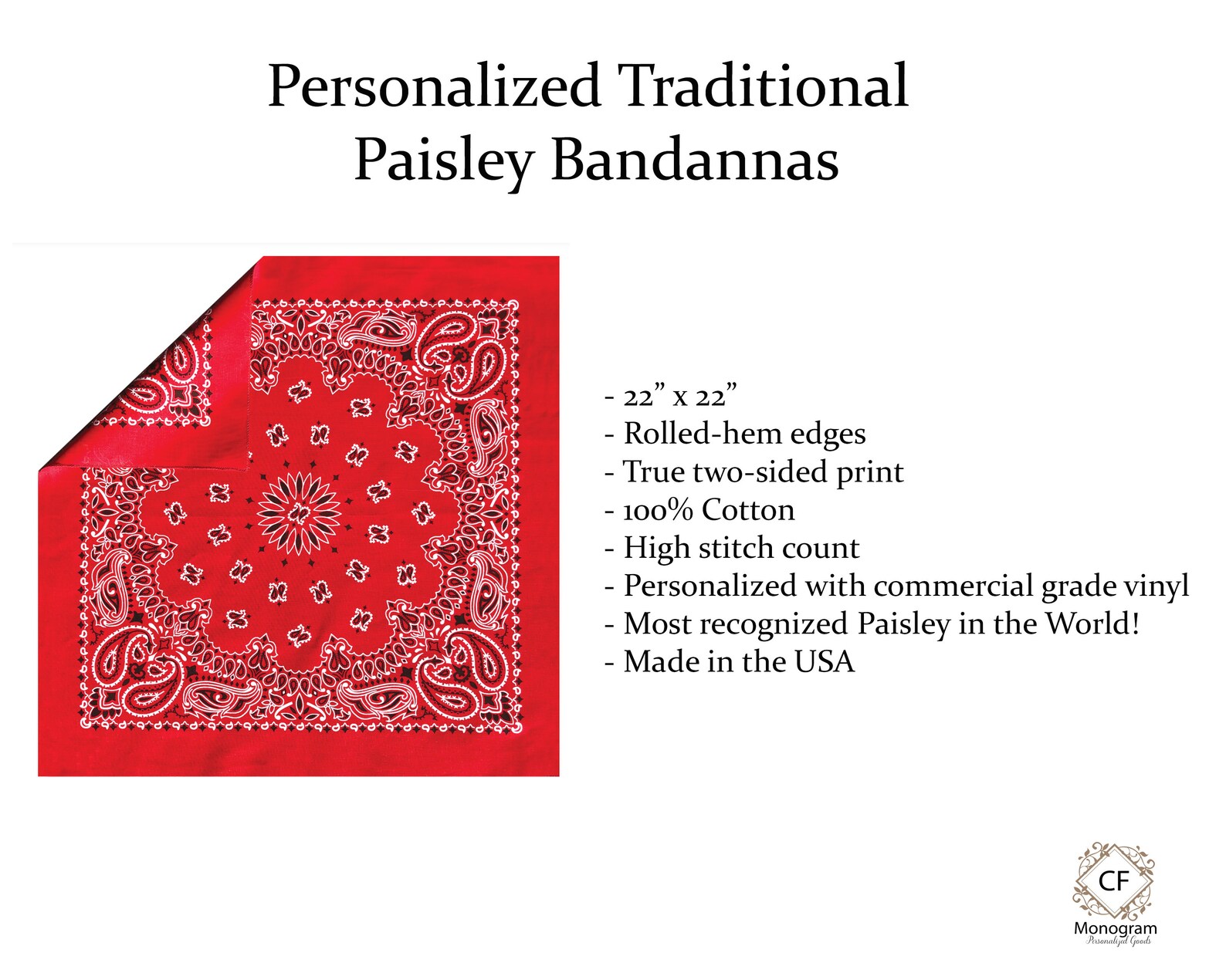 Personalized Bandana Monogrammed Bandana Bandana for | Etsy