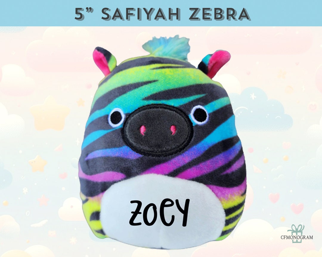 Squishmallow Safiyah Zebra 5 Inch, Rainbow Zebra, Personalized ...