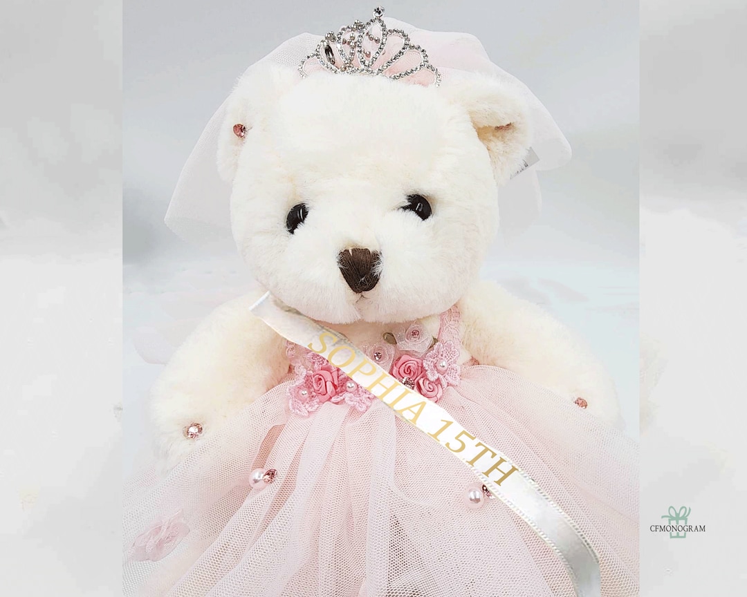 12" Personalized Birthday Teddy Bear, Quince Años Quinceañera Last Doll ...