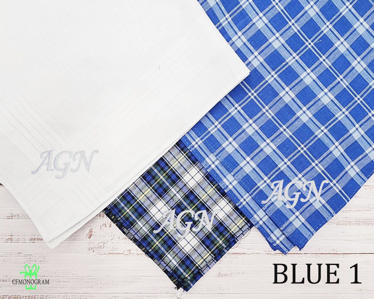Mens Handkerchief Set of 3 Grey Monogram Handkerchiefs 100% - Etsy