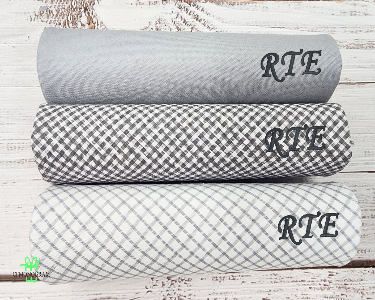 Mens Handkerchief Set of 3 Grey Monogram Handkerchiefs 100% - Etsy