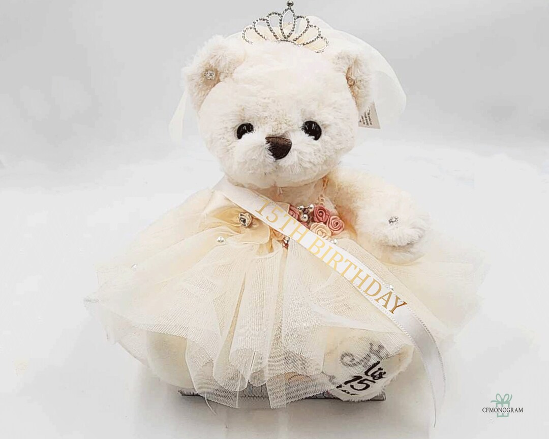 12" Personalized Birthday Teddy Bear, Quince Años Quinceañera Last Doll ...