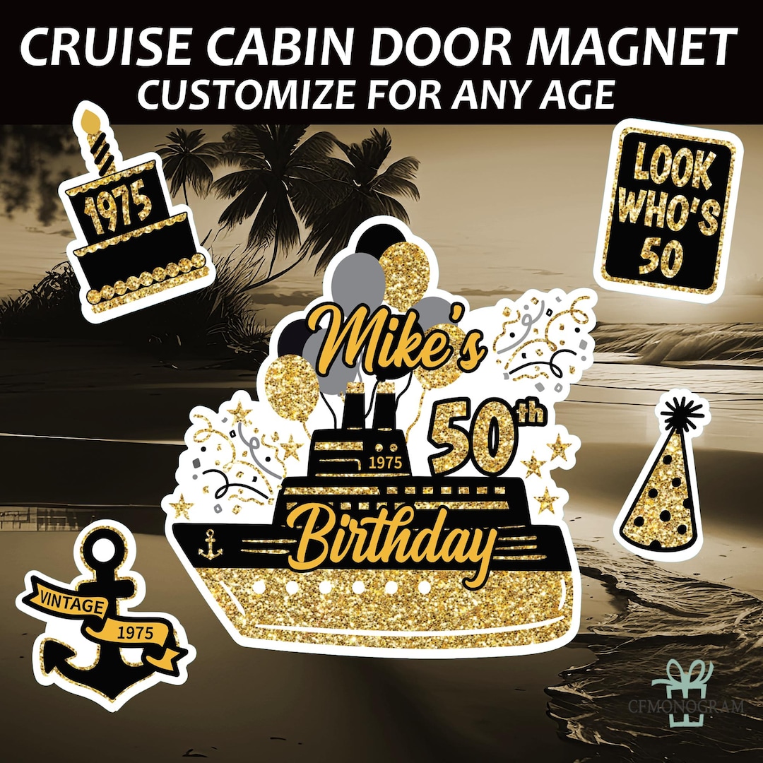 Personalized 50th Birthday Cruise Door Magnets Decoration/happy ...