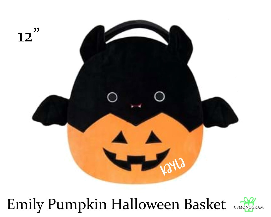 Squishmallow Halloween Emily Bat Pumpkin Basket, Candy Squishmallow Squishable Plush ...