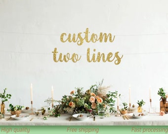 Custom Banner Personalized Banner Two Lines for Long Text - Etsy