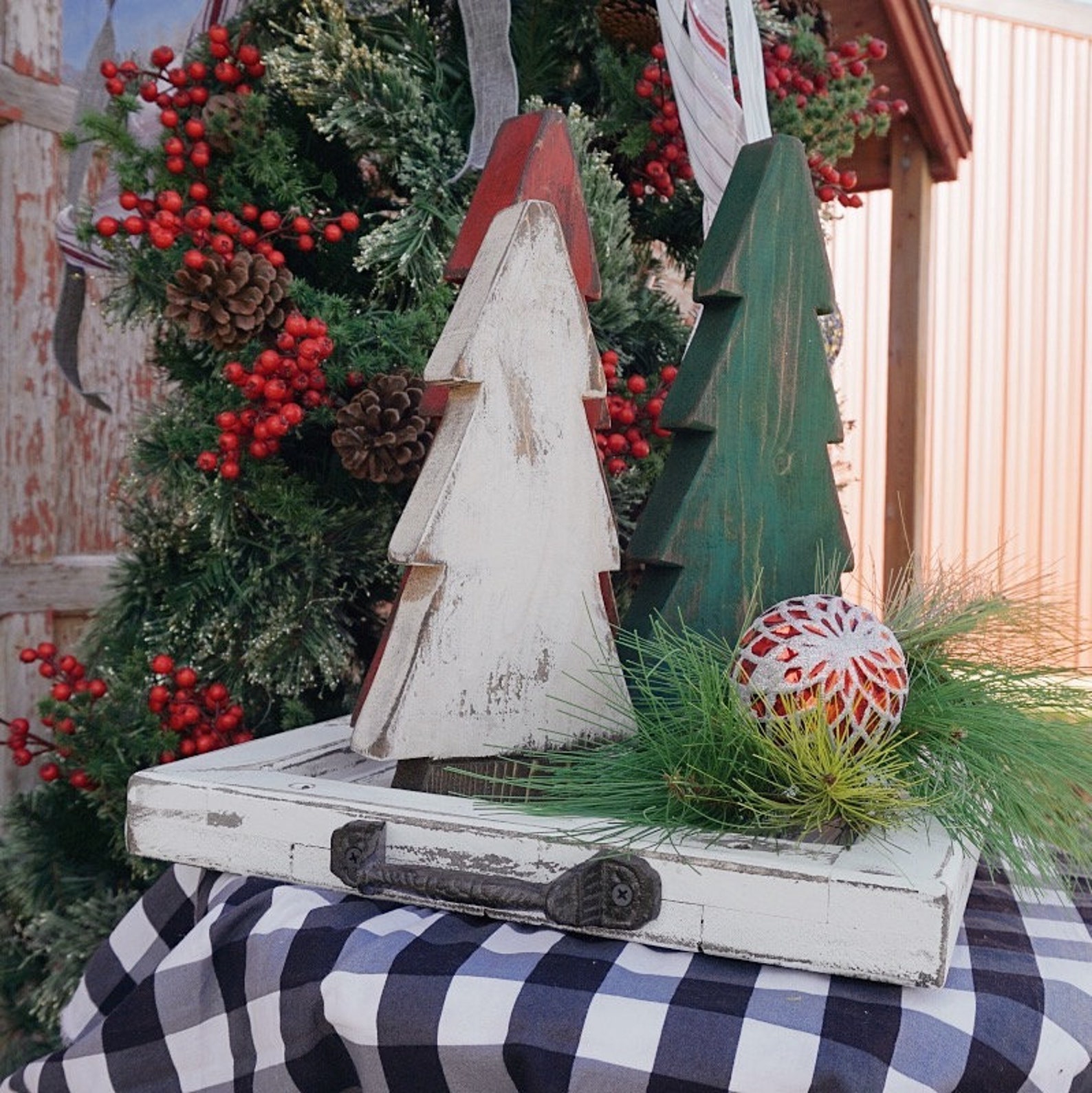 Rustic Wood Tree Set - Etsy