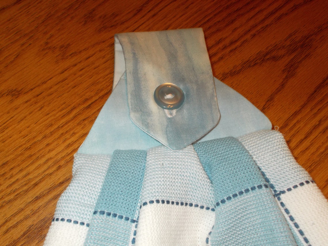 Double Sided Dish Towel SET Blue Plaid Squares Handmade Fabric - Etsy