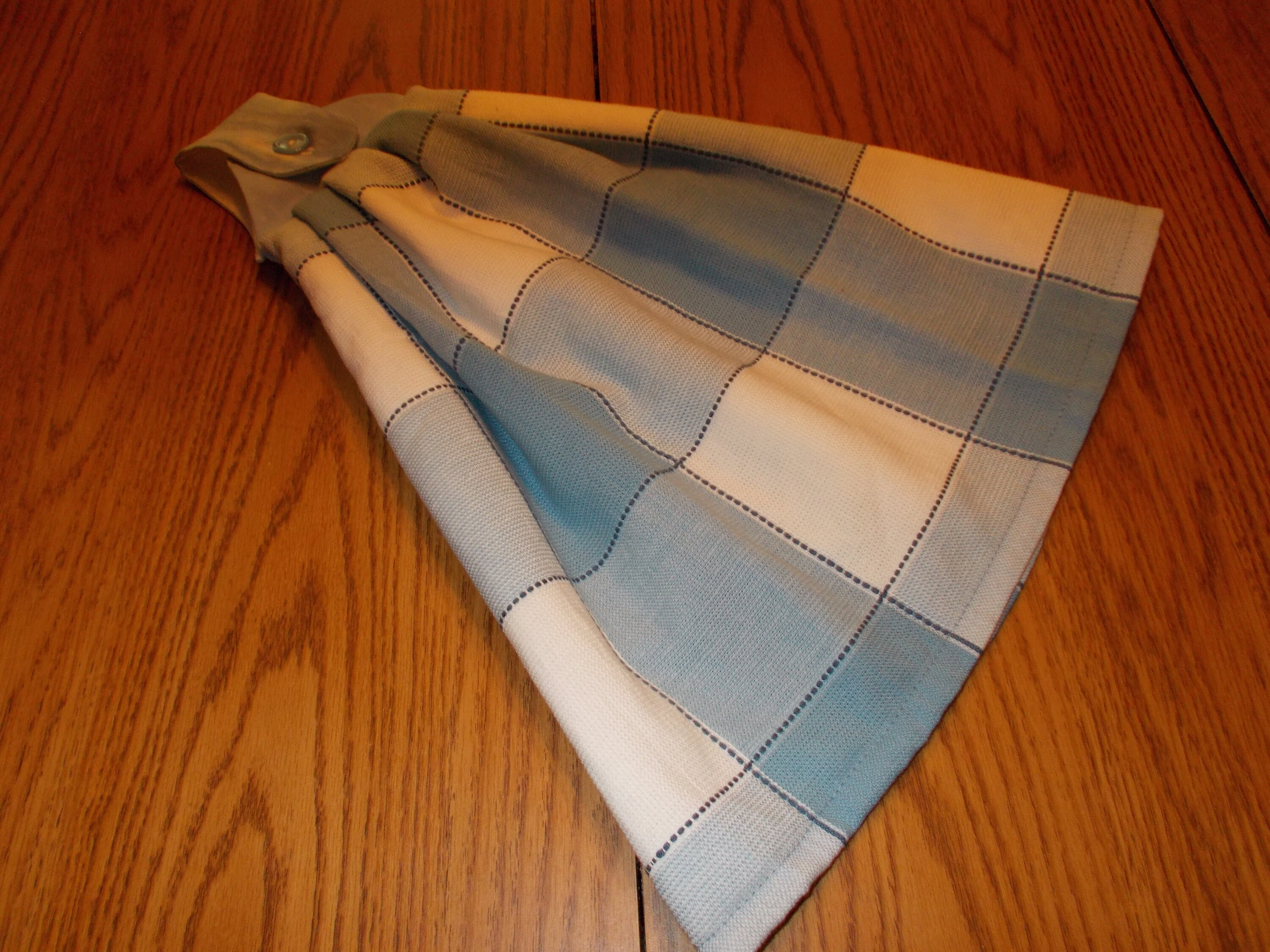 Double Sided Dish Towel SET Blue Plaid Squares Handmade Fabric - Etsy