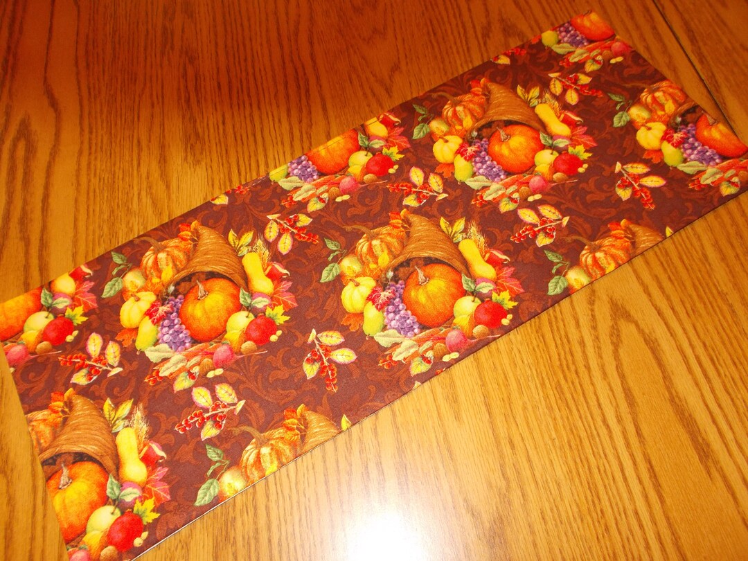 Thanksgiving Fall Cornucopia Fruit Handmade MINI Table Runner Toilet ...