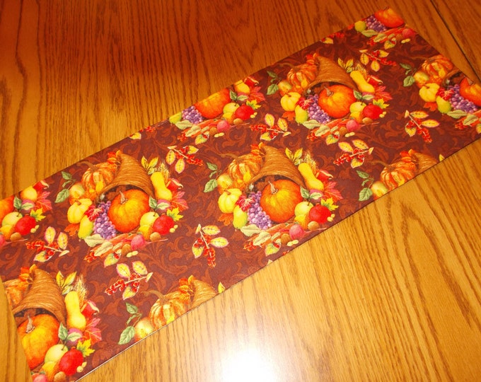 Thanksgiving Fall Cornucopia Fruit Handmade MINI Table Runner Toilet ...