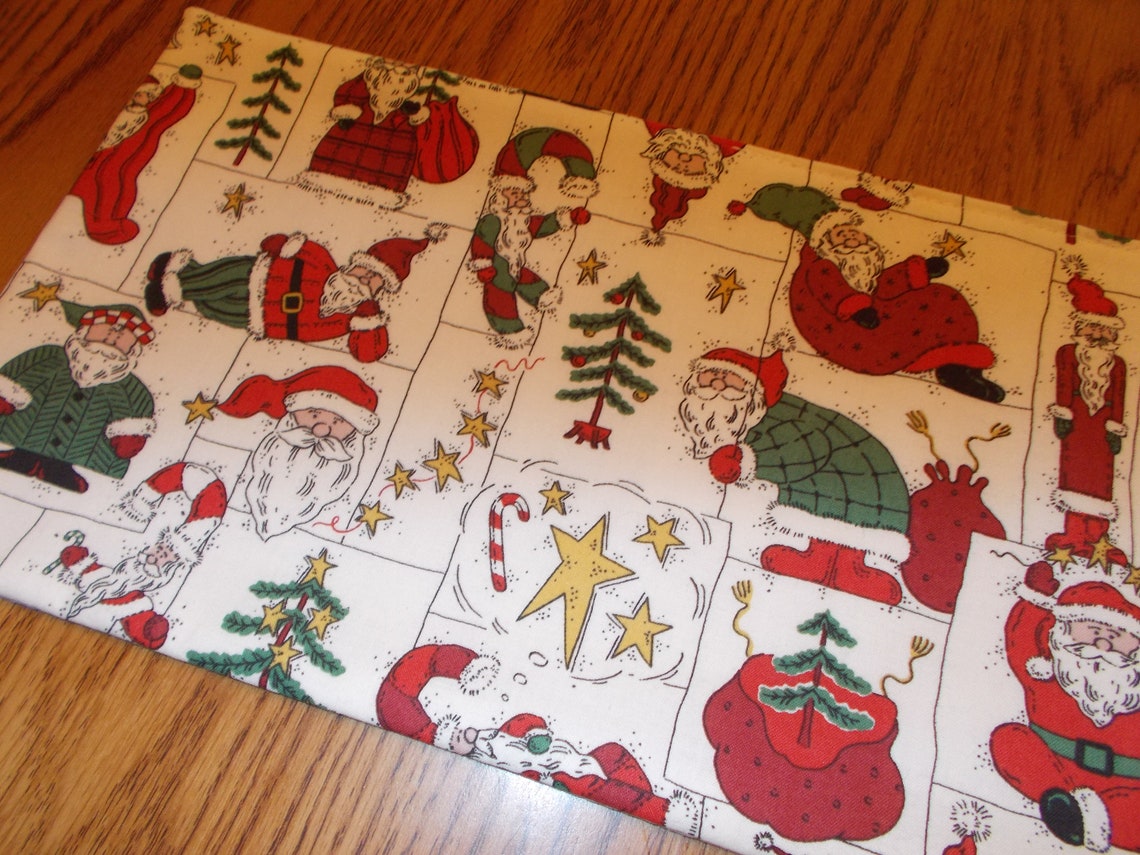 Christmas Santa Block Gold Stars Candy Cane Boots Handmade - Etsy