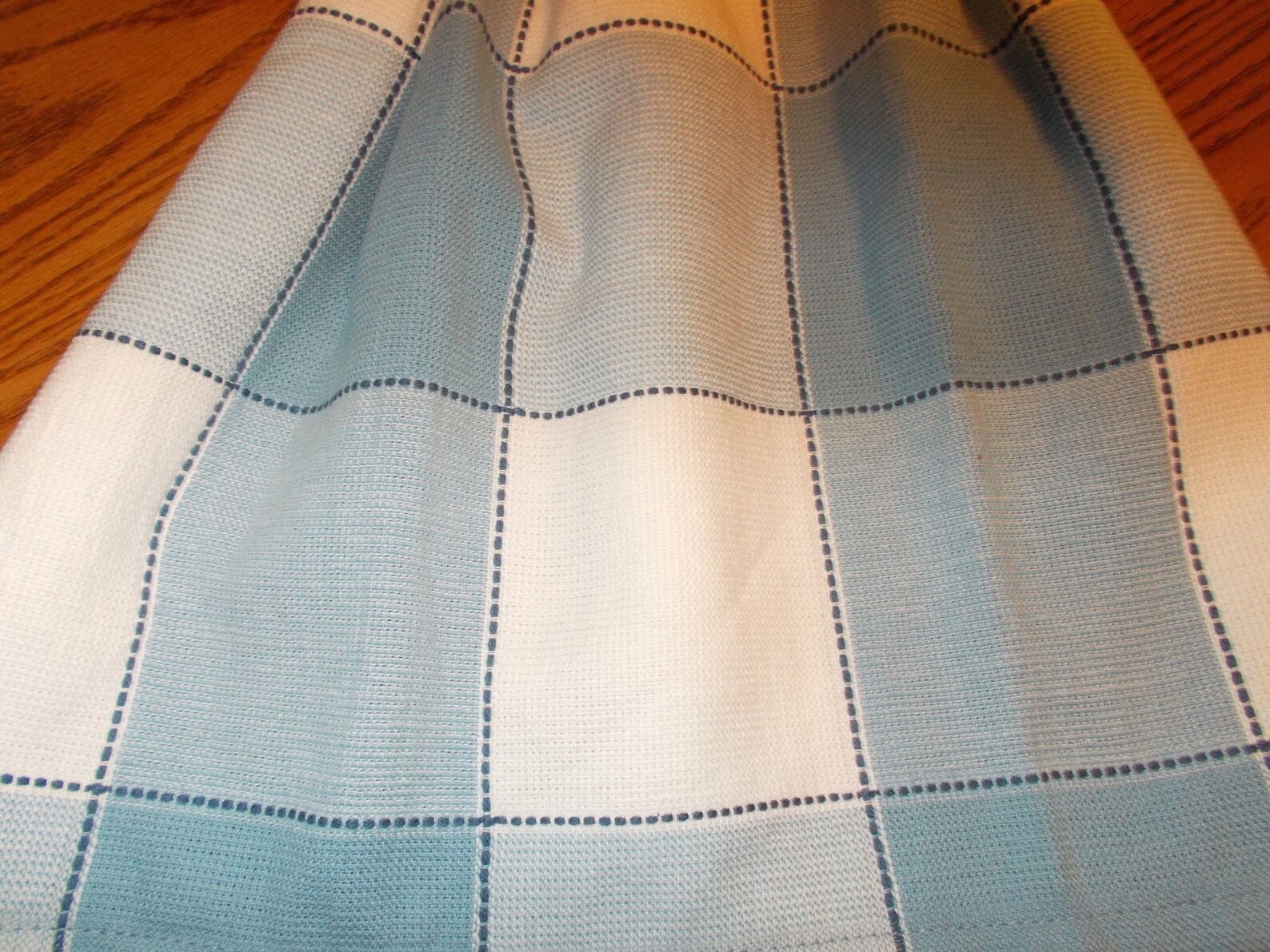 Double Sided Dish Towel SET Blue Plaid Squares Handmade Fabric - Etsy