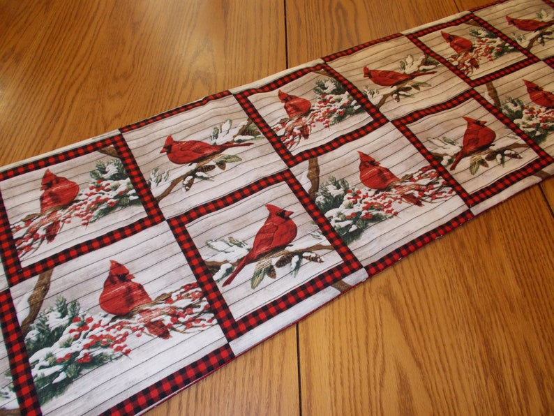 Cardinal Table Runner Valentine Thick Rectangular Reversible - Etsy