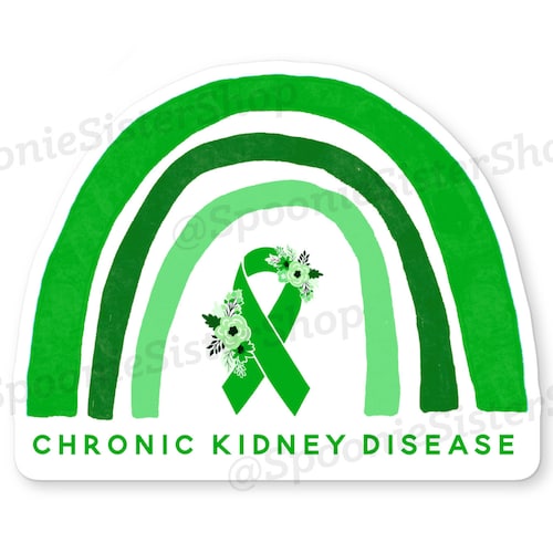 Chronic Kidney Disease Sticker CKD Stickers Floral Green | Etsy