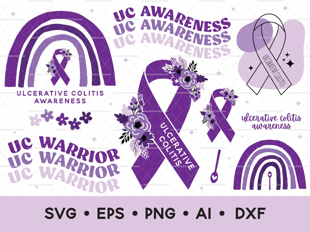 Ulcerative Colitis SVG Bundle, Colitis Awareness Clipart Bundle, Clip ...