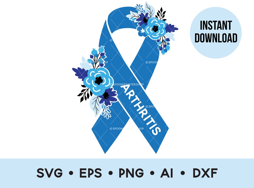 Arthritis Awareness Ribbon SVG Arthritis PNG Arthritis Clip - Etsy