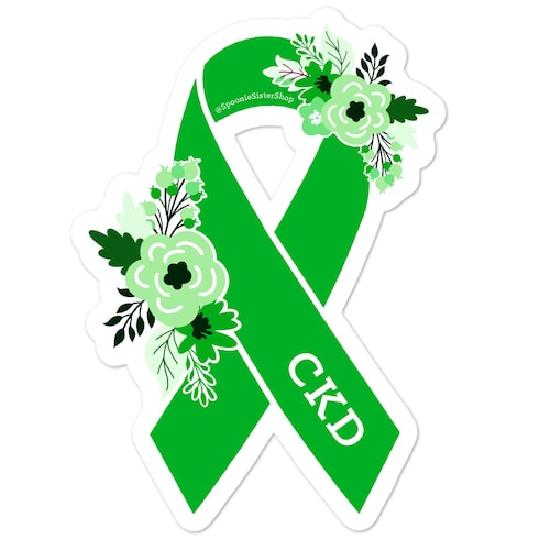 Kidney Warrior Green Awareness Ribbon Kidney Disease - Etsy