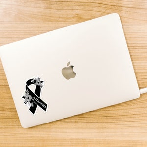 Melanoma Sticker, Melanoma Awareness Stickers, Floral Black Awareness ...