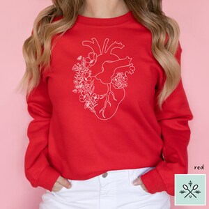 Heart Anatomy Sweatshirt, Floral Heart Sweater, Cardiology, POTS ...