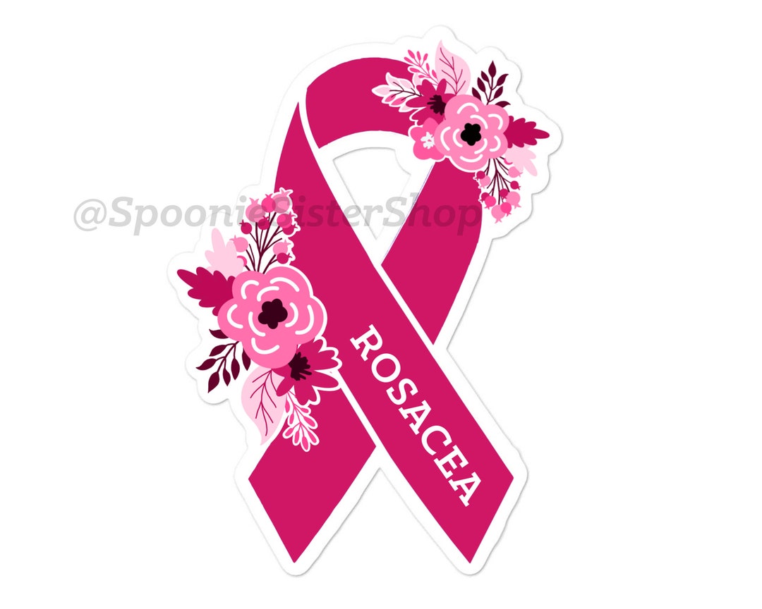 Rosacea Sticker, Rosacea Awareness Ribbon Stickers, Rosacea Decal ...