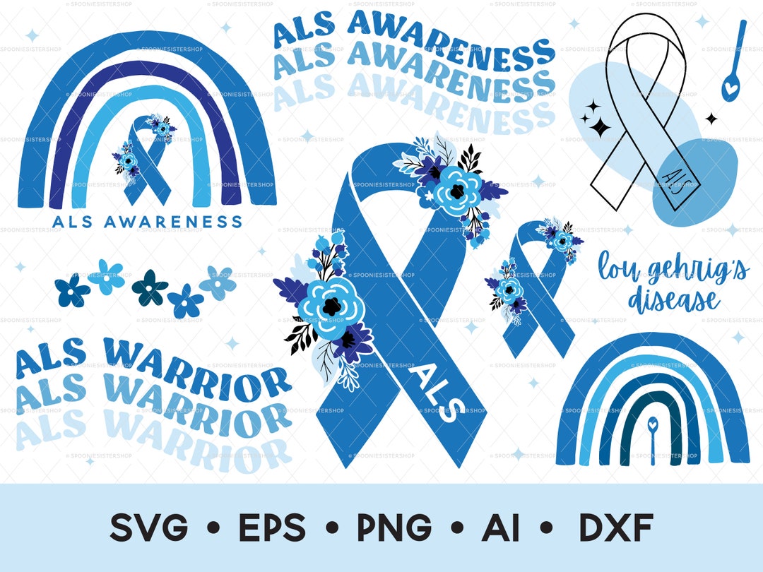 ALS Svg Bundle, ALS Awareness Clipart Bundle, Lou-gehrig's Disease Clip ...
