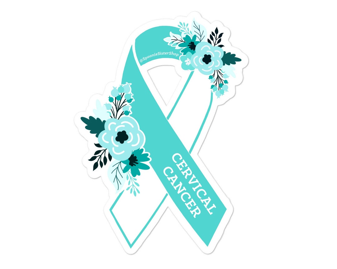 Cervical Cancer Sticker, Cervical Cancer Awareness Stickers, Teal ...