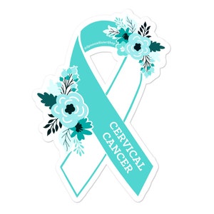Cervical Cancer Sticker, Cervical Cancer Awareness Stickers, Teal ...