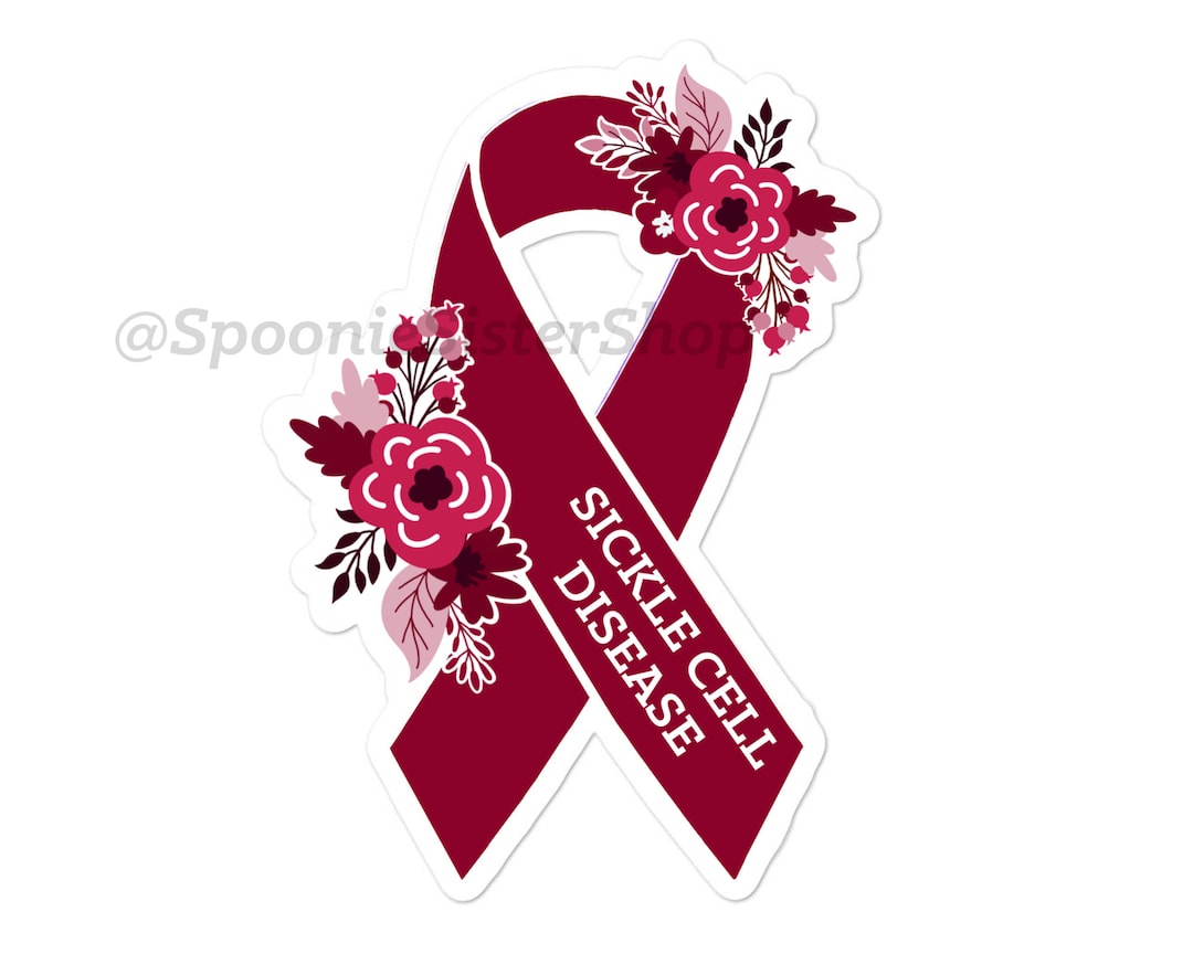 Sickle Cell Disease Sticker, Sickle Cell Awareness Stickers, Floral ...