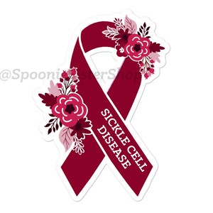 Sickle Cell Disease Sticker, Sickle Cell Awareness Stickers, Floral ...