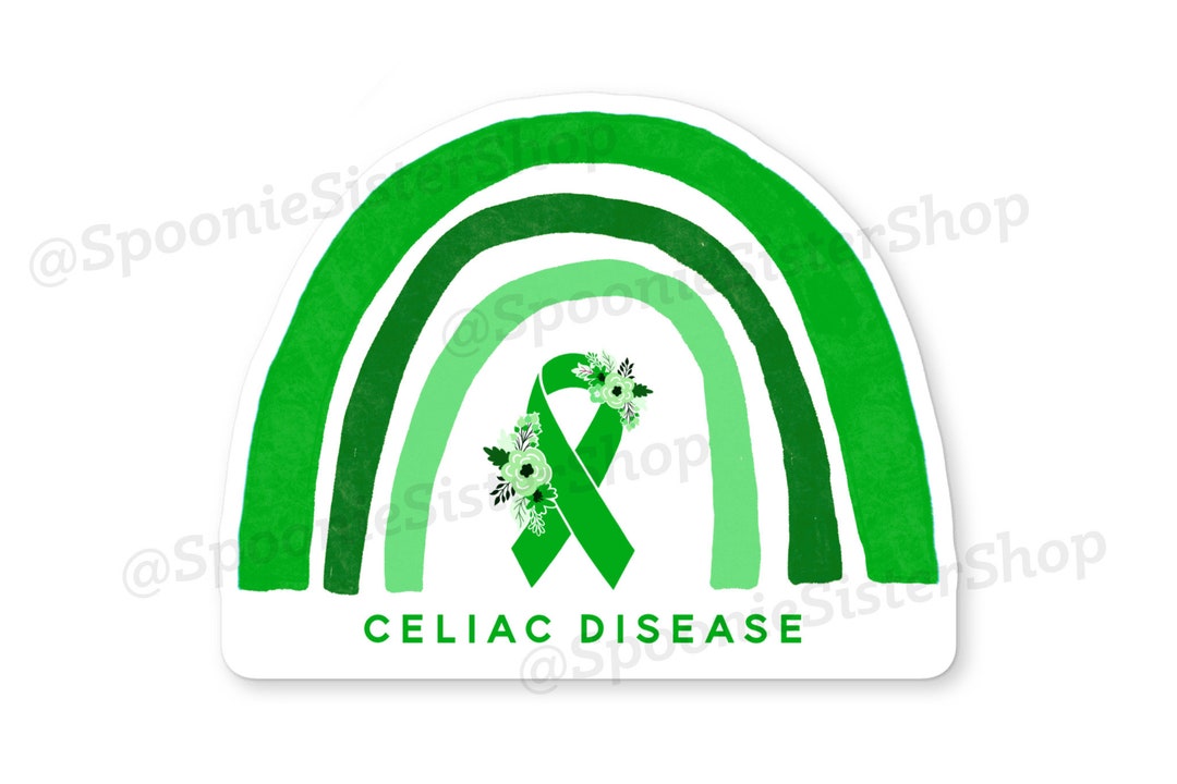 Celiac Disease Sticker, Rainbow Celiac Awareness Stickers, Green ...
