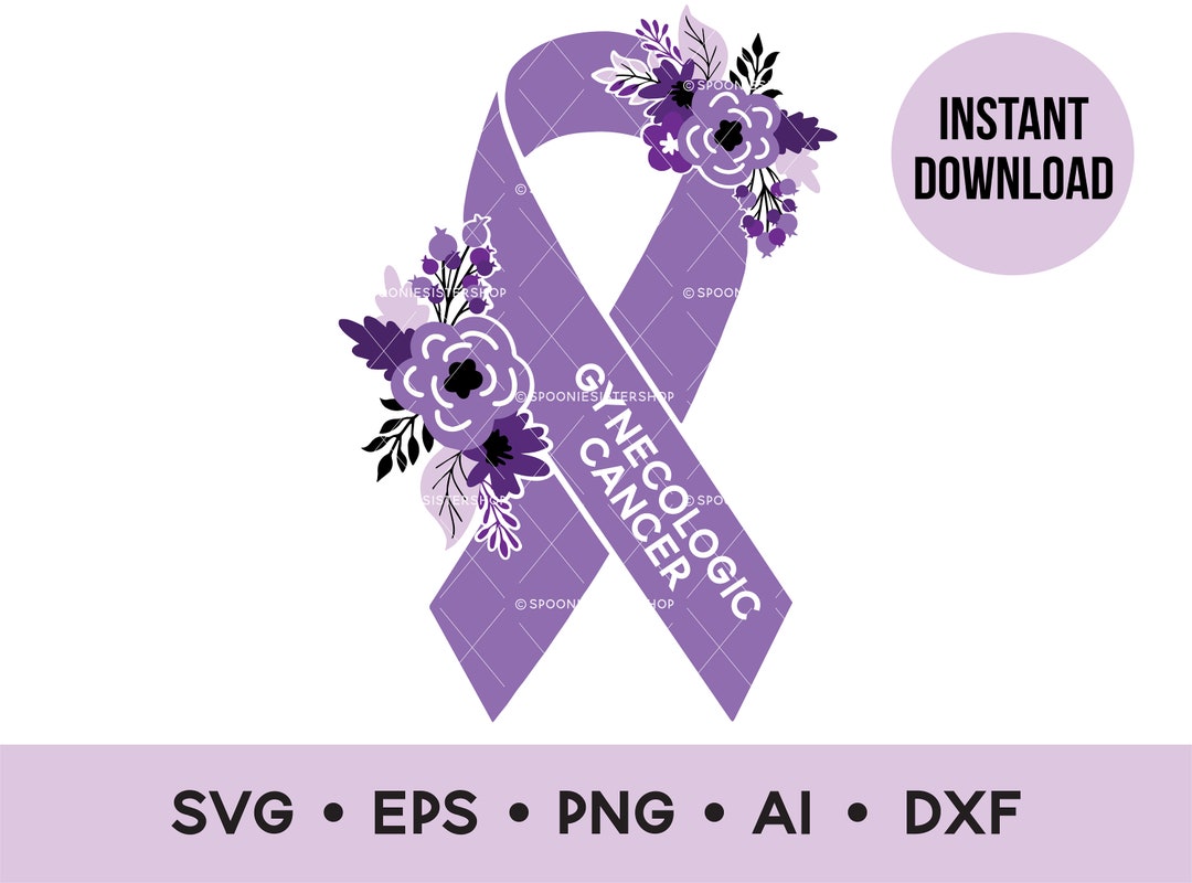 Gynecologic Cancer Awareness Ribbon SVG, Gynecologic Cancer Clip Art ...